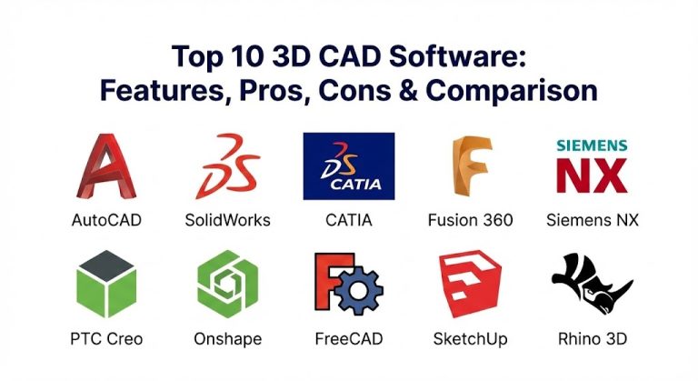 Top 10 3D CAD Software: Features, Pros, Cons & Comparison – Gurukul Galaxy