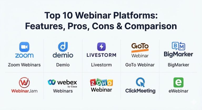Top 10 Webinar Platforms: Features, Pros, Cons & Comparison – Gurukul ...