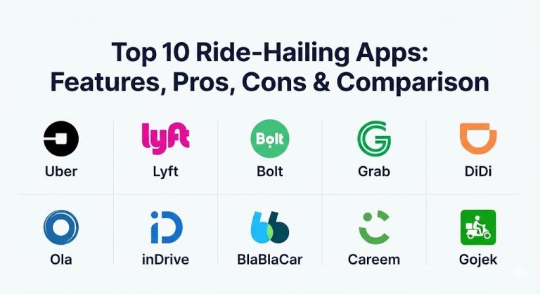 Top 10 Ride-Hailing Apps: Features, Pros, Cons & Comparison – Gurukul ...