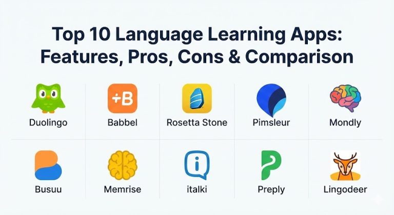 Top 10 Language Learning Apps: Features, Pros, Cons & Comparison ...
