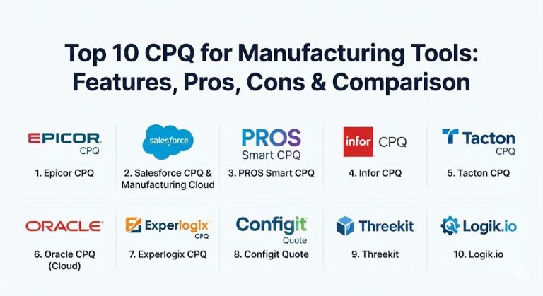 Top 10 CPQ for Manufacturing Tools: Features, Pros, Cons & Comparison ...